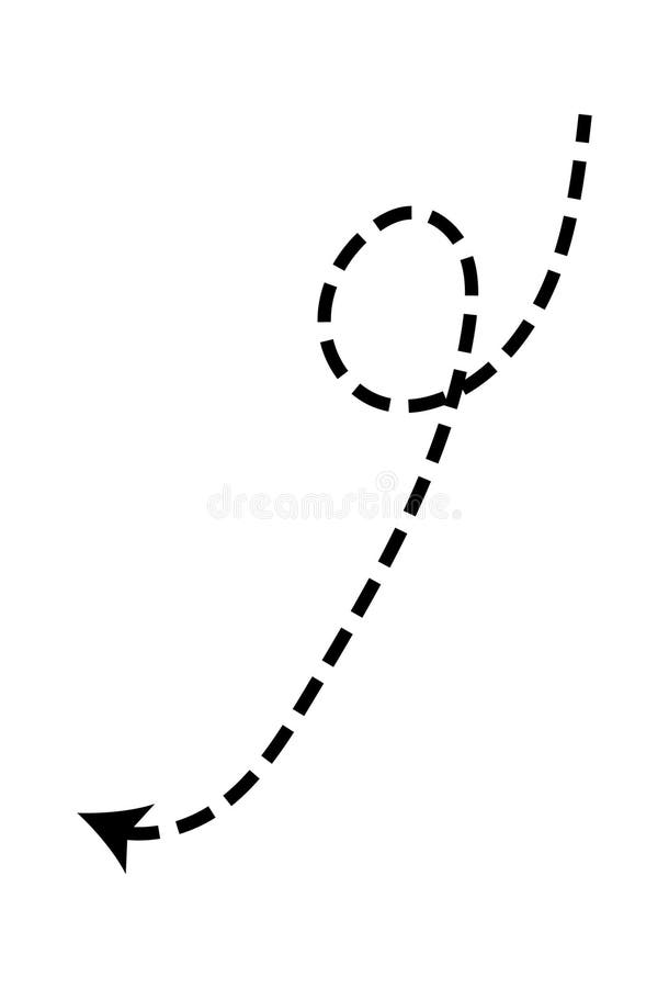 Dashed Arrow Set. Vector Doodle Dot Line Stock Vector - Illustration of ...