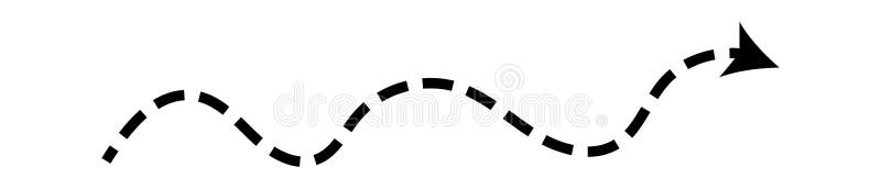 Dashed Arrow Set. Vector Doodle Dot Line Stock Vector - Illustration of ...