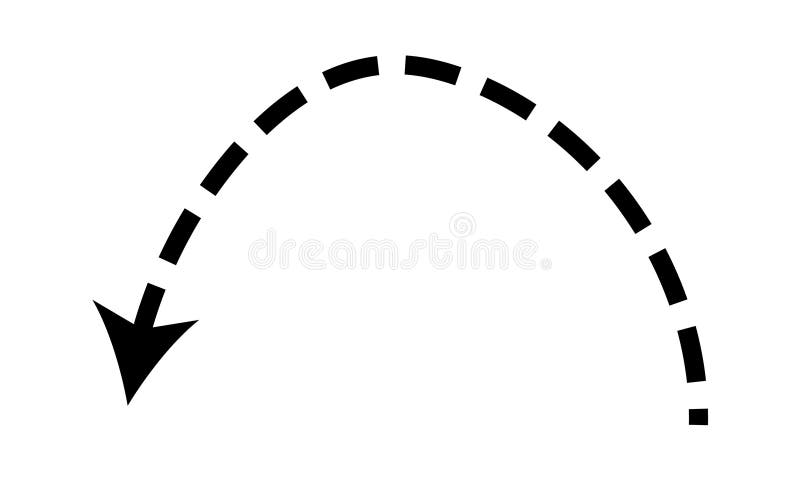 Dashed Arrow Set. Vector Doodle Dot Line Stock Vector - Illustration of ...