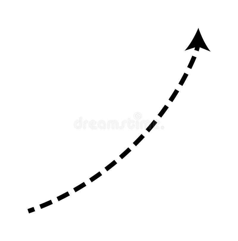 Dashed Arrow Set. Vector Doodle Dot Line Stock Vector - Illustration of ...