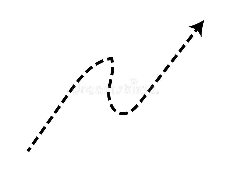 Dashed Arrow Set. Vector Doodle Dot Line Stock Vector - Illustration of ...