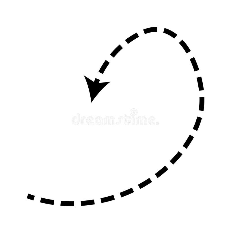 Dashed Arrow Set. Vector Doodle Dot Line Stock Vector - Illustration of ...