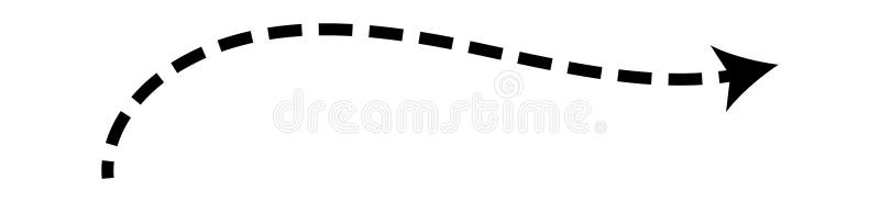 Dashed Arrow Set. Vector Doodle Dot Line Stock Vector - Illustration of ...