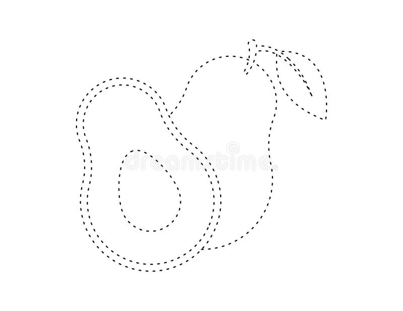 Dashed Avocado Outline for Coloring Book Template, Avocado for Kids ...