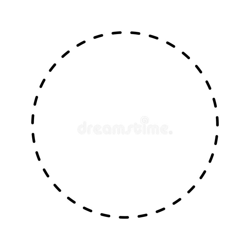 Dashed Circle Shape Isolated on White Background. Basic Geometric Round ...