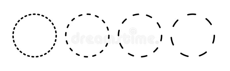 Dashed and Dotted Circle Icon. Black and White Broken Rings. Dotted ...