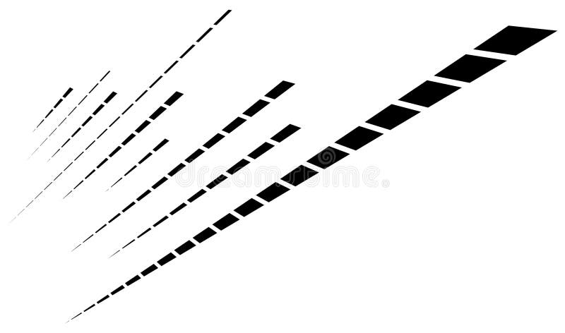 Dashed Dynamic Lines, Stripes. 3D Lines in Perspective Vanishing with ...