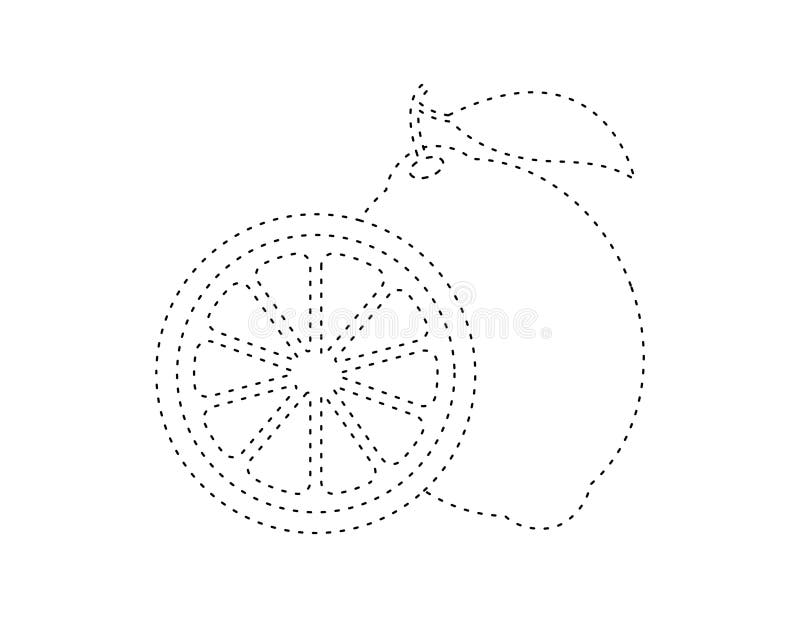 Lemon Outline for Coloring Book Template, Lemon for Kids Illustration ...