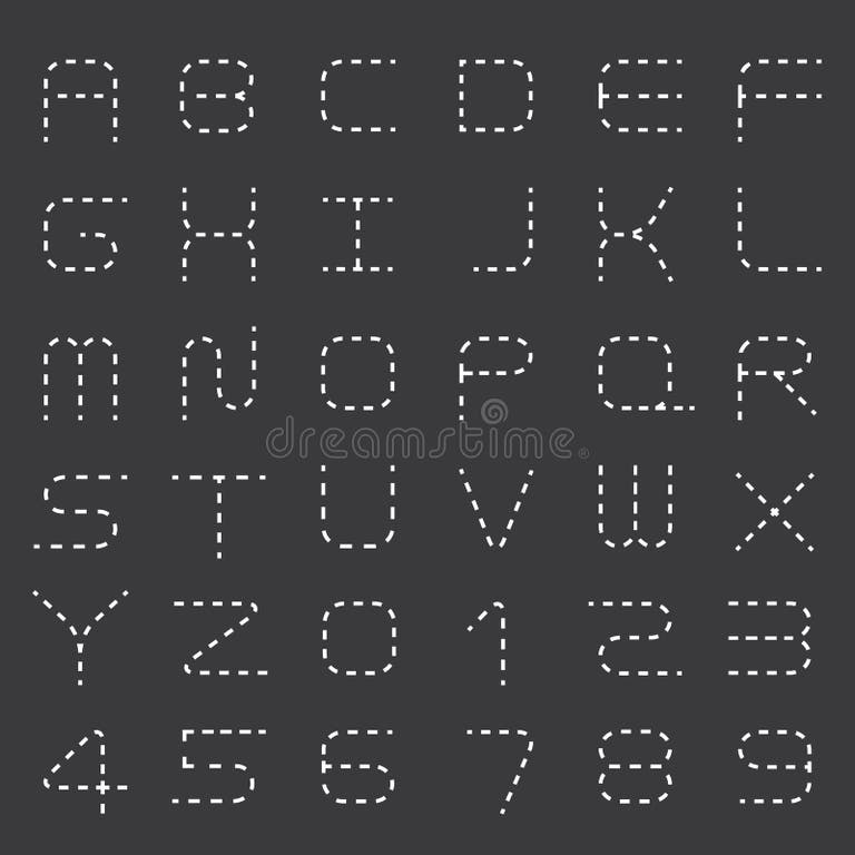 Dashed Line Font Stock Illustrations – 1,184 Dashed Line Font Stock ...