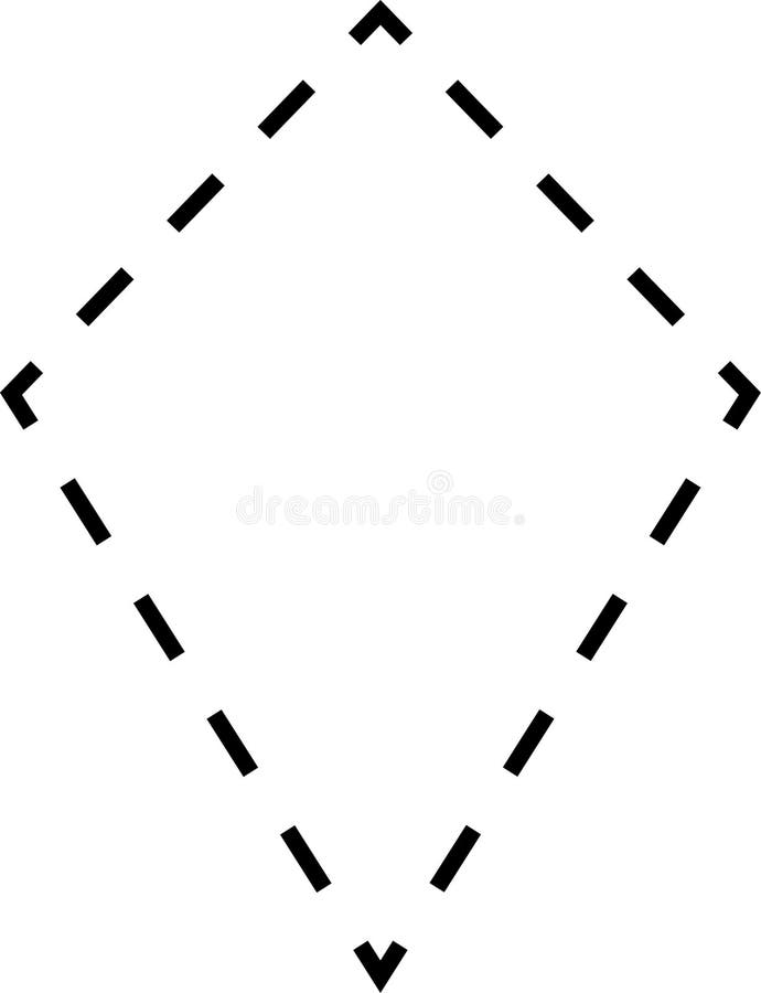 Dashed Line Basic Geometric Shapes. Dashed Outline Icon of Cut Frame ...