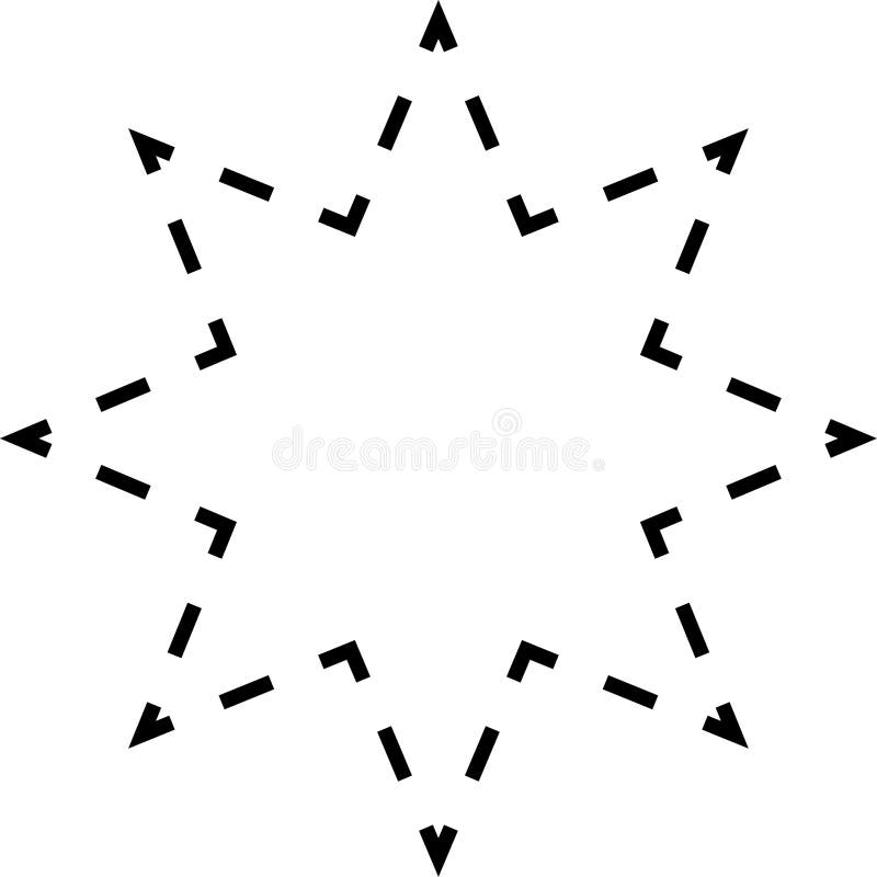 Dashed Line Basic Geometric Shapes. Dashed Outline Icon of Cut Frame ...