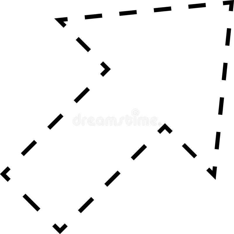Dashed Line Basic Geometric Shapes. Dashed Outline Icon of Cut Frame ...