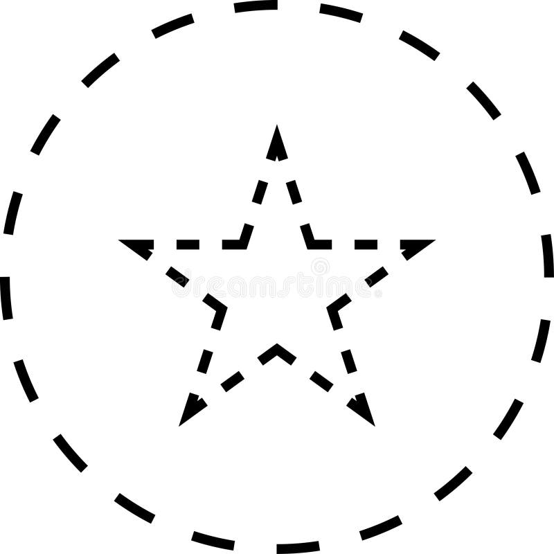 Dashed Star Apple Outline for Coloring Book Template, Star Apple for ...