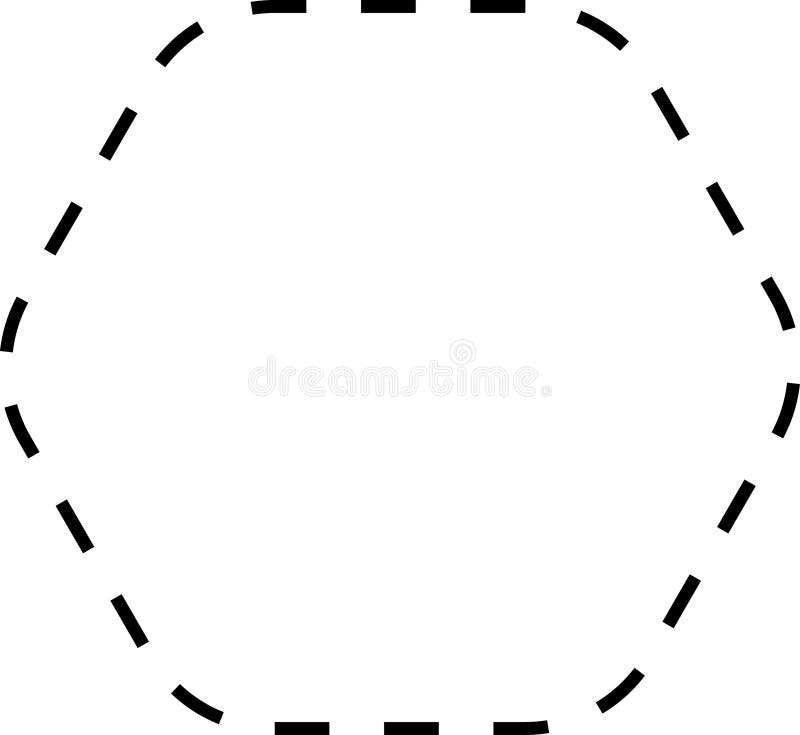 Dashed Line Basic Geometric Shapes. Dashed Outline Icon of Cut Frame ...