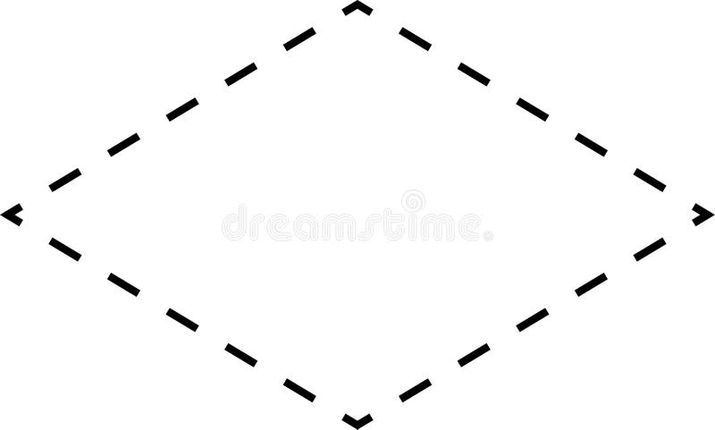 Dashed Line Basic Geometric Shapes. Dashed Outline Icon of Cut Frame ...