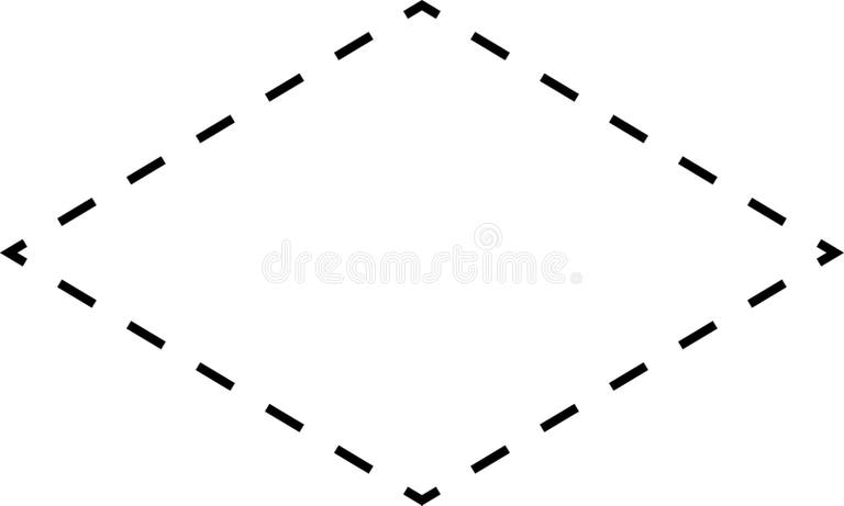 Dashed Line Basic Geometric Shapes. Dashed Outline Icon of Cut Frame ...