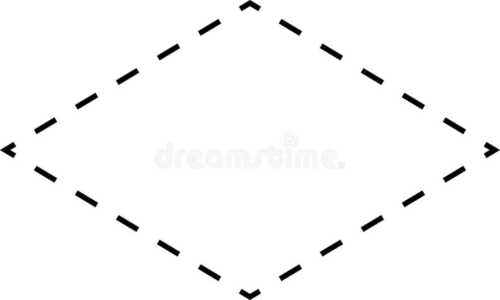 Dashed Line Basic Geometric Shapes. Dashed Outline Icon of Cut Frame ...