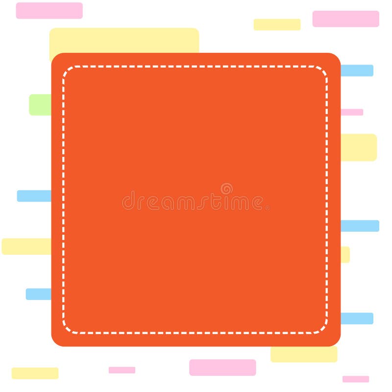 Dashed Line Blank Square in Color. Thin and Thick Lines. Empty Cutout ...