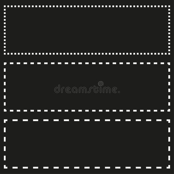 Dashed Line Border and Frame Vector Element. Vector Illustration Stock ...