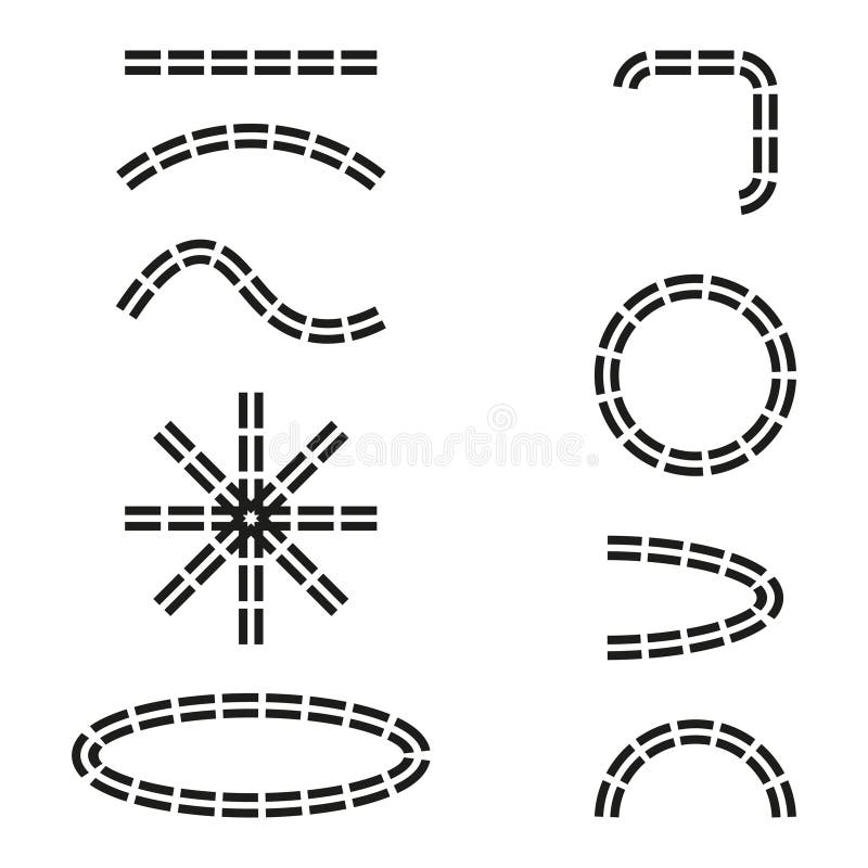 Dashed Line Figure. Abstract Stroke Shape. Vector Linear Symbol ...