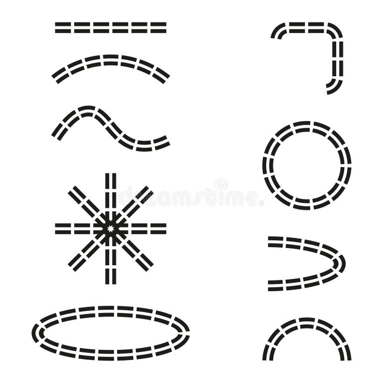Dashed Line Figure. Abstract Stroke Shape. Vector Linear Symbol ...