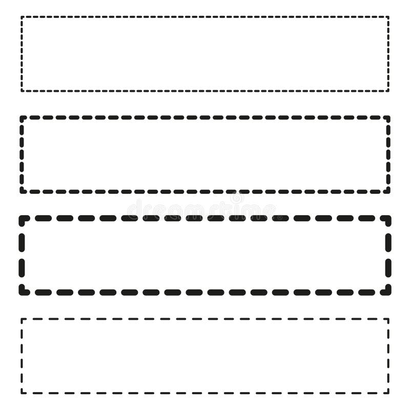Dashed Line Frame. Dotted Rectangle Outline. Simple Border Vector ...