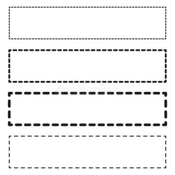 Dashed Line Frame. Dotted Rectangle Outline. Simple Border Vector ...