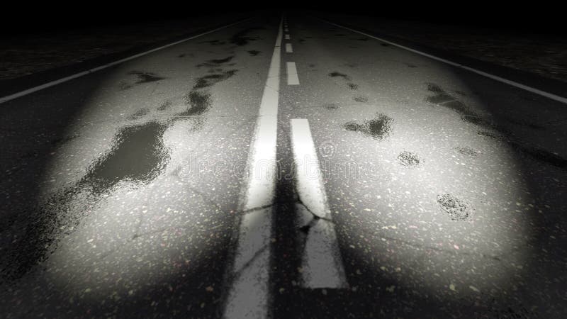 Dashed Line on Night Road Loop Stock Video - Video of headlight, goods ...