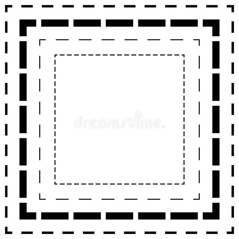 Dashed Line Squares. Thin and Thick Lines Stock Vector - Illustration ...