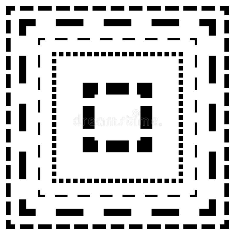 Dashed Line Squares. Thin and Thick Lines Stock Vector - Illustration ...