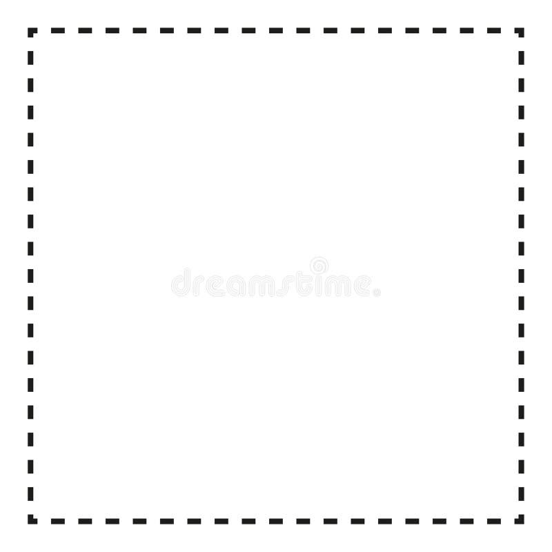 Dashed Line Squares. Thin and Thick Lines. Cut Lines, Square Cutout ...