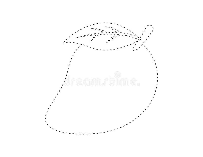 Dashed Mango Outline for Coloring Book Template, Mango for Kids ...