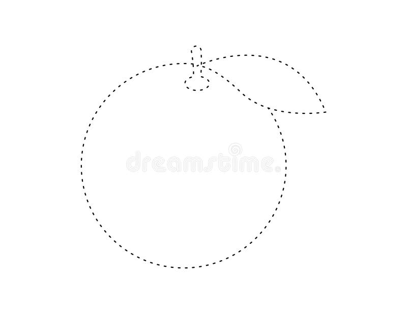 Dashed Orange Outline for Coloring Book Template, Orange for Kids ...