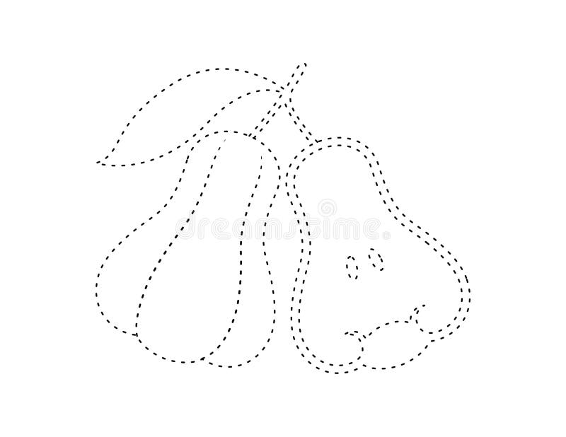 Dashed Rose Apple Outline for Coloring Book Template, Rose Apple for ...