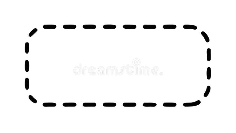 Dashed Rounded Rectangle, Soft Border Design Element, Vector Design ...