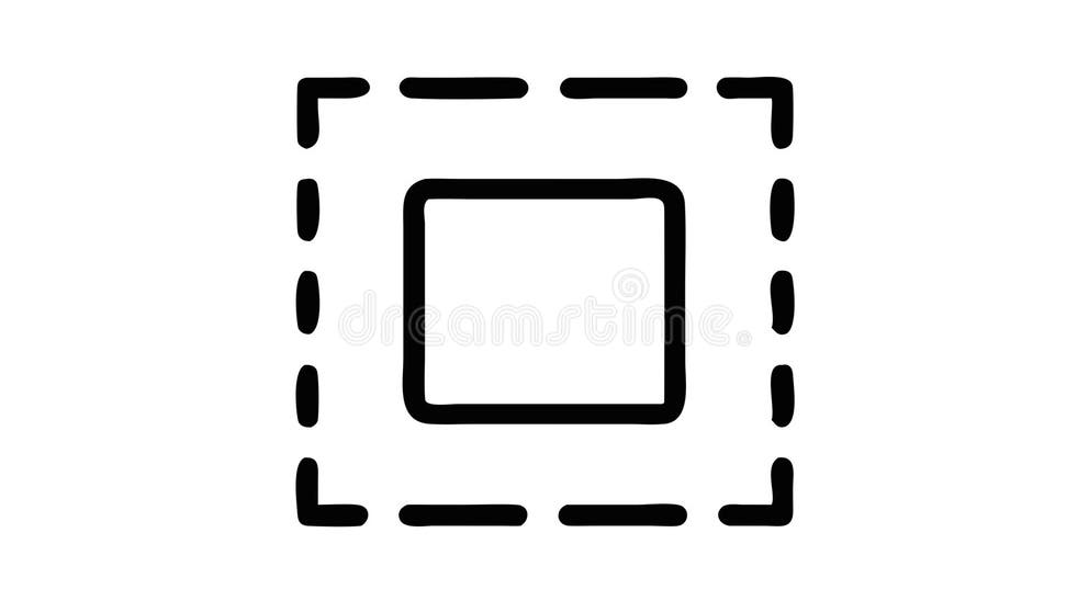 Dashed Square Border Icon for Selection and Framing, Vector Design ...
