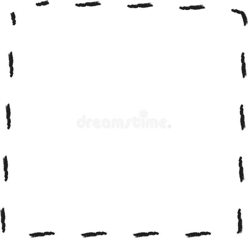 Dashed Square Frame Hand Drawn Stock Vector - Illustration of frame ...