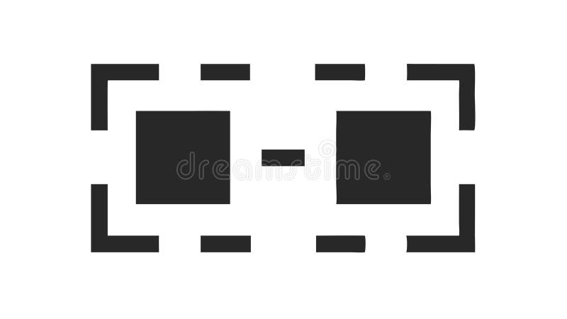Dashed Square Frame Outline Icon for Cropping or Selection, Vector ...
