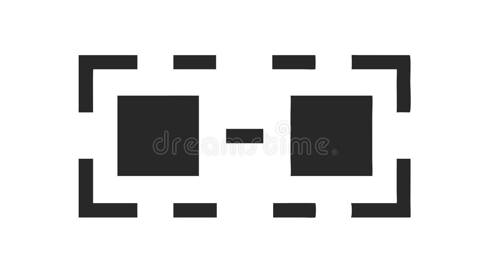 Dashed Square Frame Outline Icon for Cropping or Selection, Vector ...