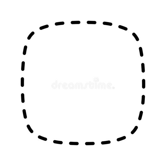 Dashed Squircle or Square with Rounded Borders. Simple Dotted Geometric ...