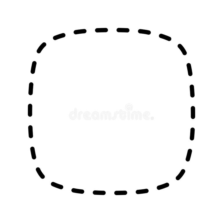 Dashed Squircle or Square with Rounded Borders. Simple Dotted Geometric ...