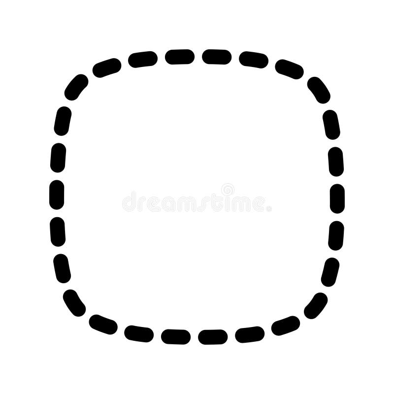 Dashed Squircle or Square with Rounded Borders. Simple Geometric Shape ...