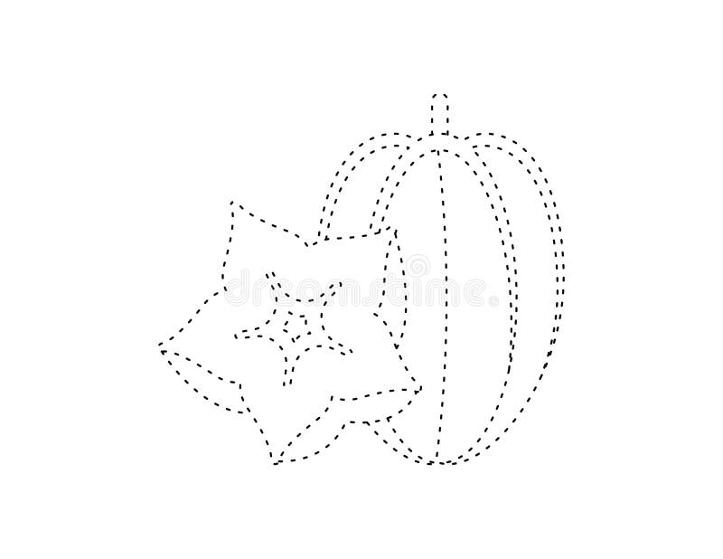 Dashed Star Apple Outline for Coloring Book Template, Star Apple for ...