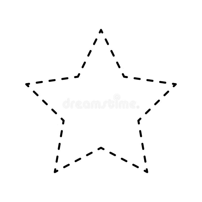 Dashed Star Form Isolated on White Background. Simple Geometric Shape ...