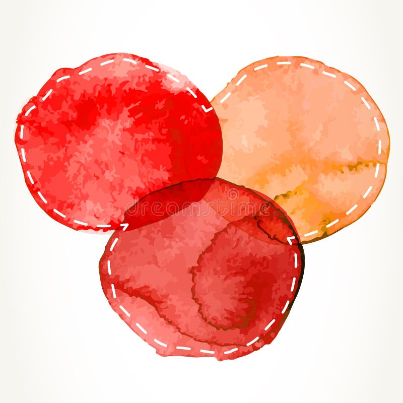 Dashed watercolor circles stock vector. Illustration of orange - 57765098