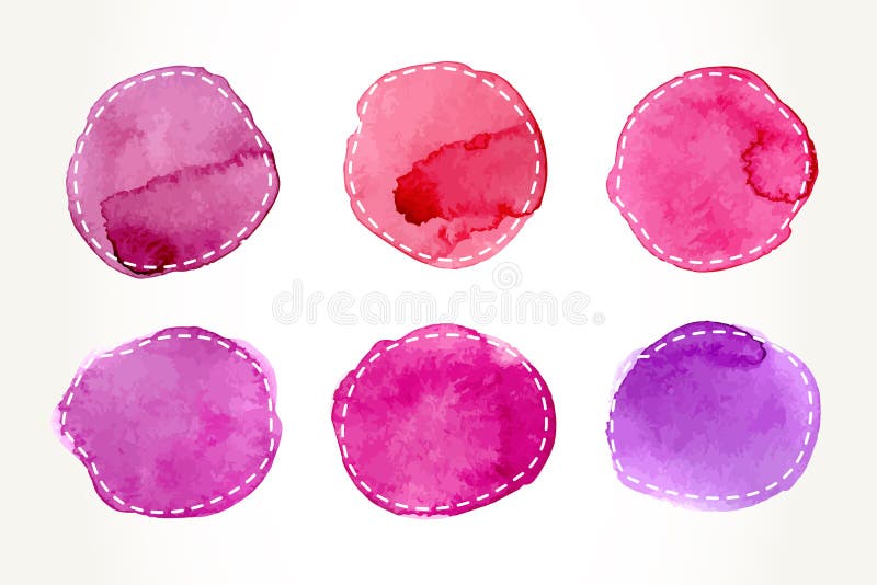 Dashed watercolor circles stock vector. Illustration of pink - 133504436