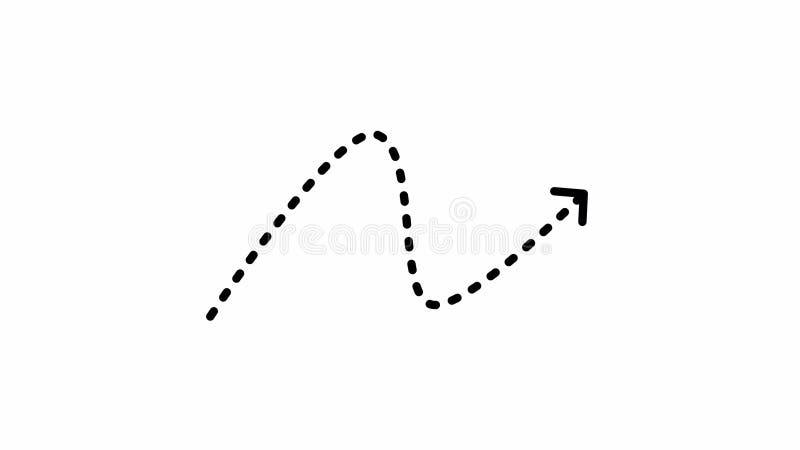 Dashed Wave-like Line with Upward Arrow Stock Video - Video of data ...