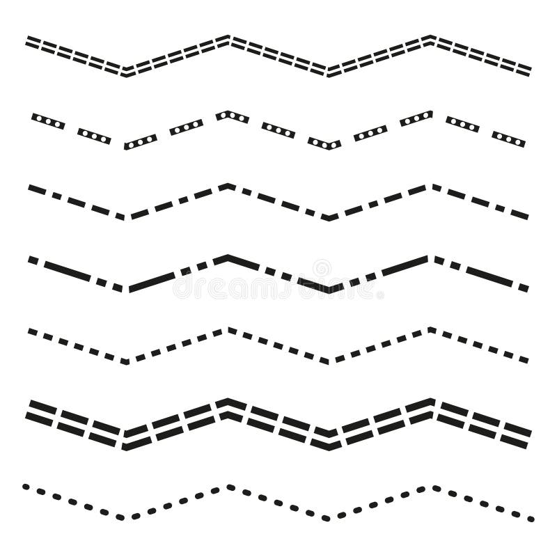 Dashed Wave Shape. Line Motion Figure. Vector Abstract Form. Symmetry ...
