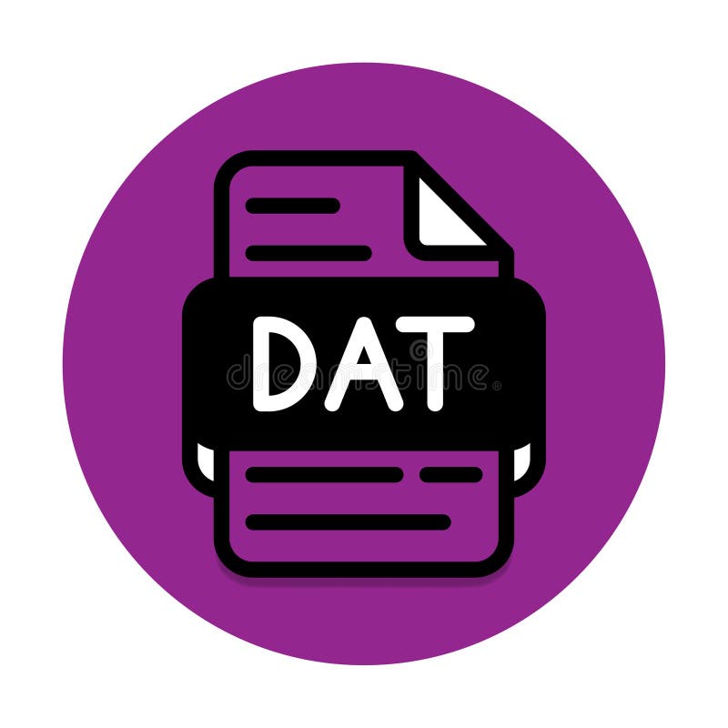 Dat Document File Type Icon. Files and Extension Format Icons. with a ...