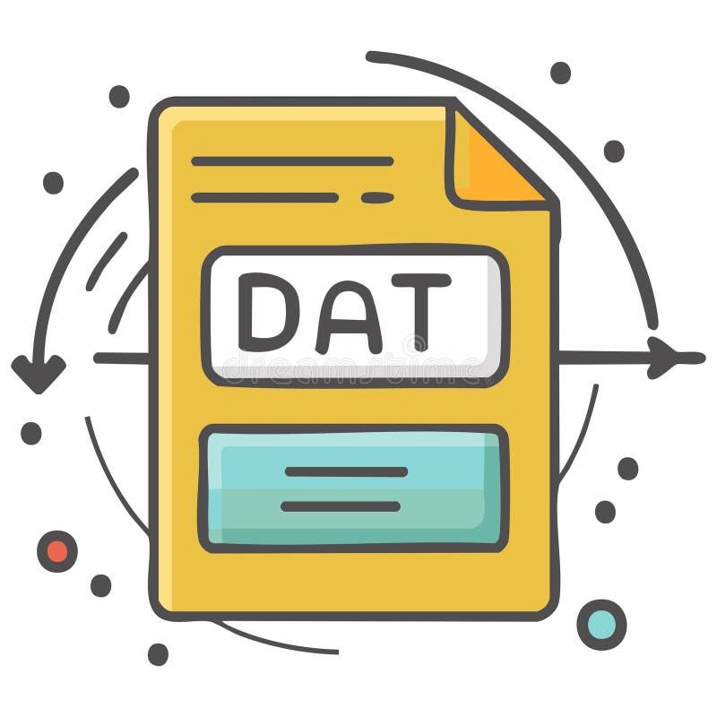 DAT File Transfer Concept with Arrow Rotation, File Format Extension ...